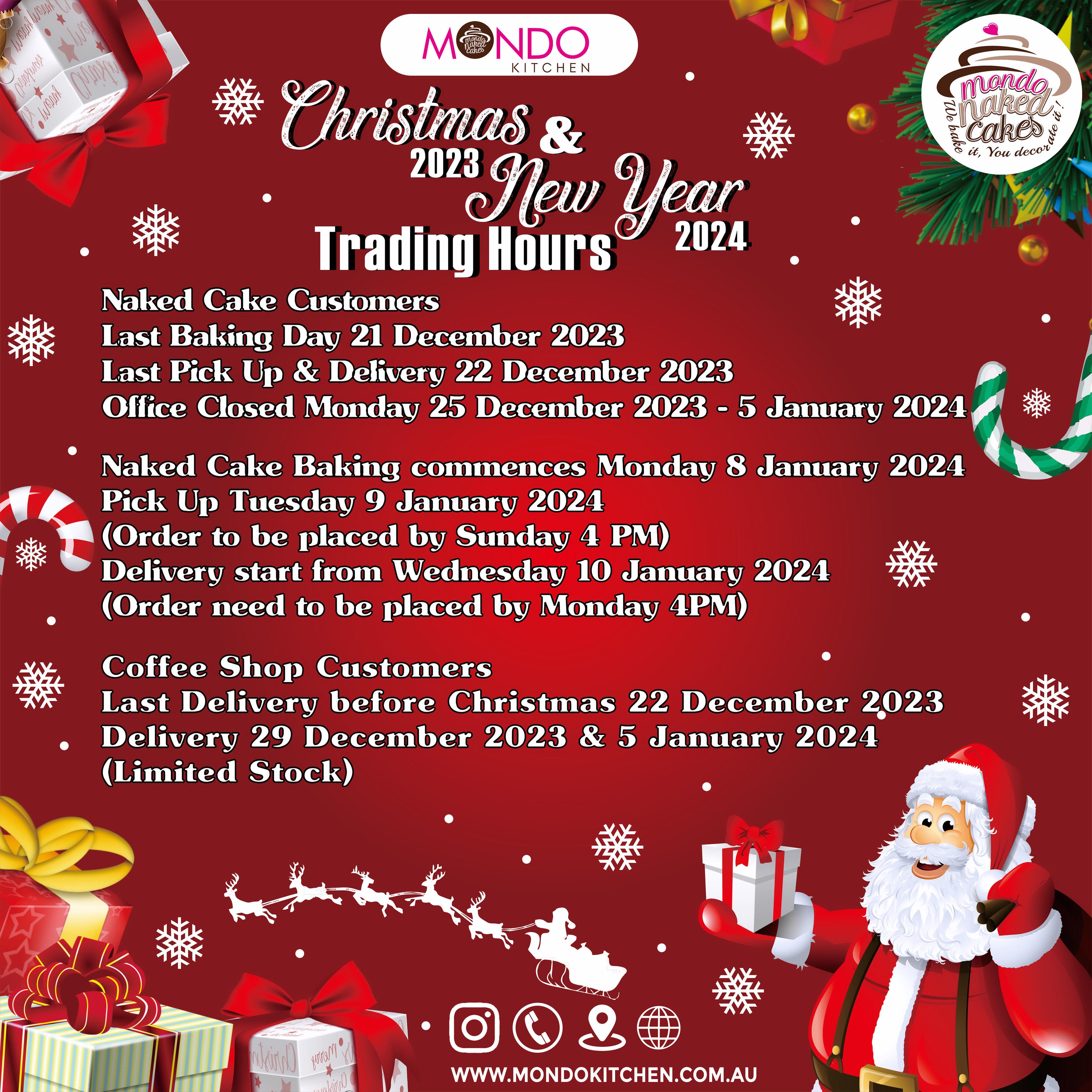 Mondo Kitchen Naked Cakes & Decorating Supplies